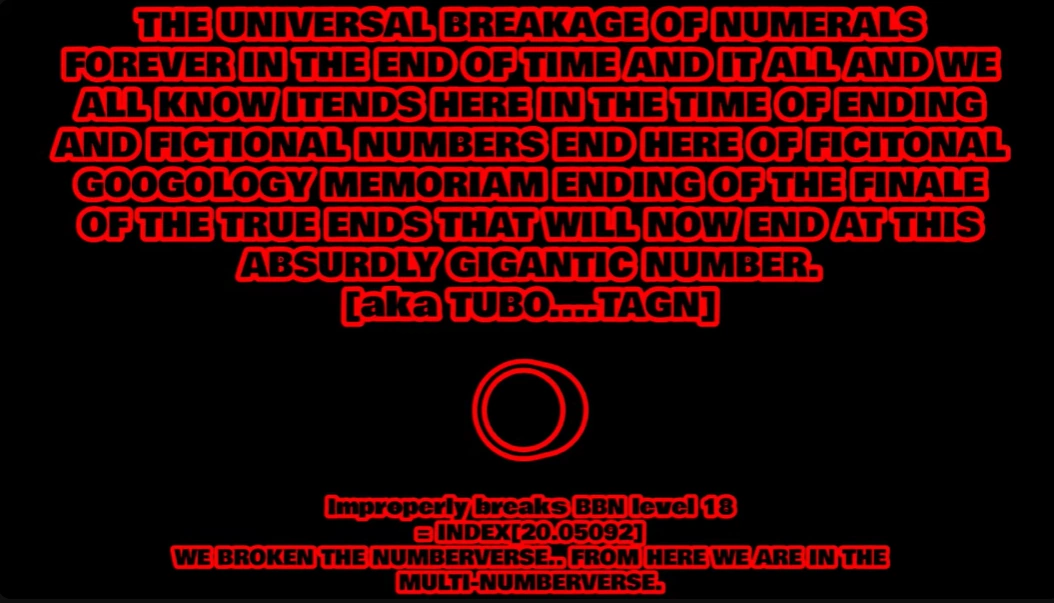 THE UNIVERSAL BREAKAGE OF NUMERALS FOREVER IN THE END OF TIME AND IT ...