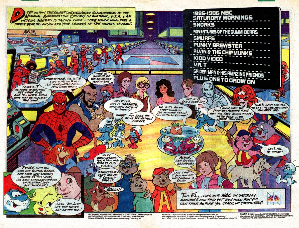 1985 NBC Saturday Morning Cartoons Ad | Crossover Wiki | Fandom