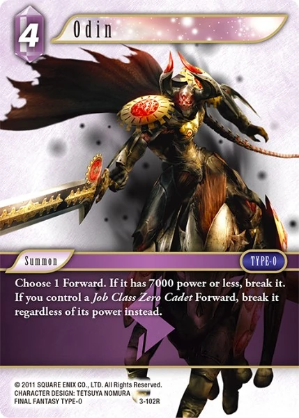Odin (3-102) | Final Fantasy Card Game Wikia | Fandom