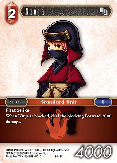 Ninja (2-013) | Final Fantasy Card Game Wikia | Fandom