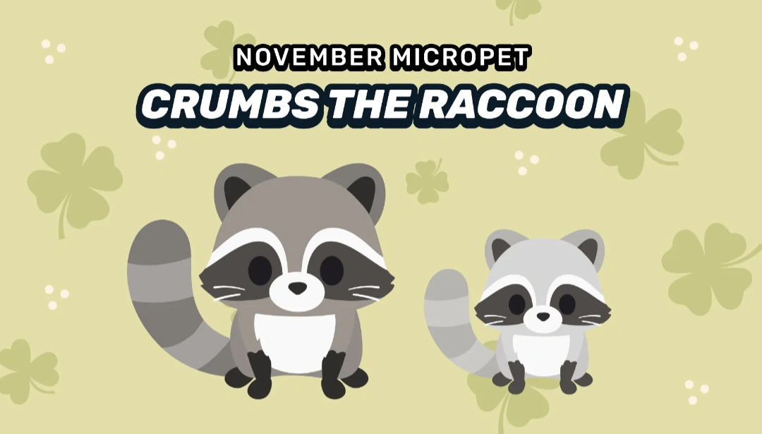 Crumbs the Raccoon | Finch: Self Care Pet Wiki | Fandom