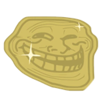 Gold Sticker Trollface | Find The Trollfaces Wiki | Fandom