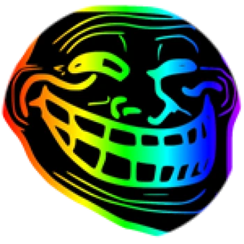 Cartoony Rainbow Trollface | Find The Trollfaces Wiki | Fandom
