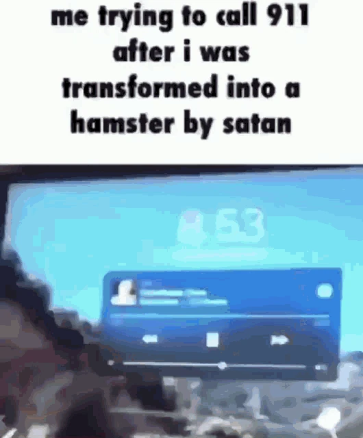 Me Trying To Call 911 After I Was Transformed Into A Chomik By Satan ...