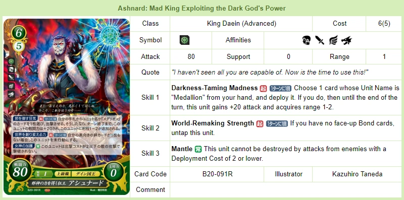 Ashnard (B20) | Basil's Cipher Tier List | Fandom