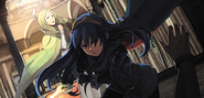 Lucina saves Emmeryn from an assassin in the palace.