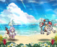 Eirika attacking with Caring Conch.