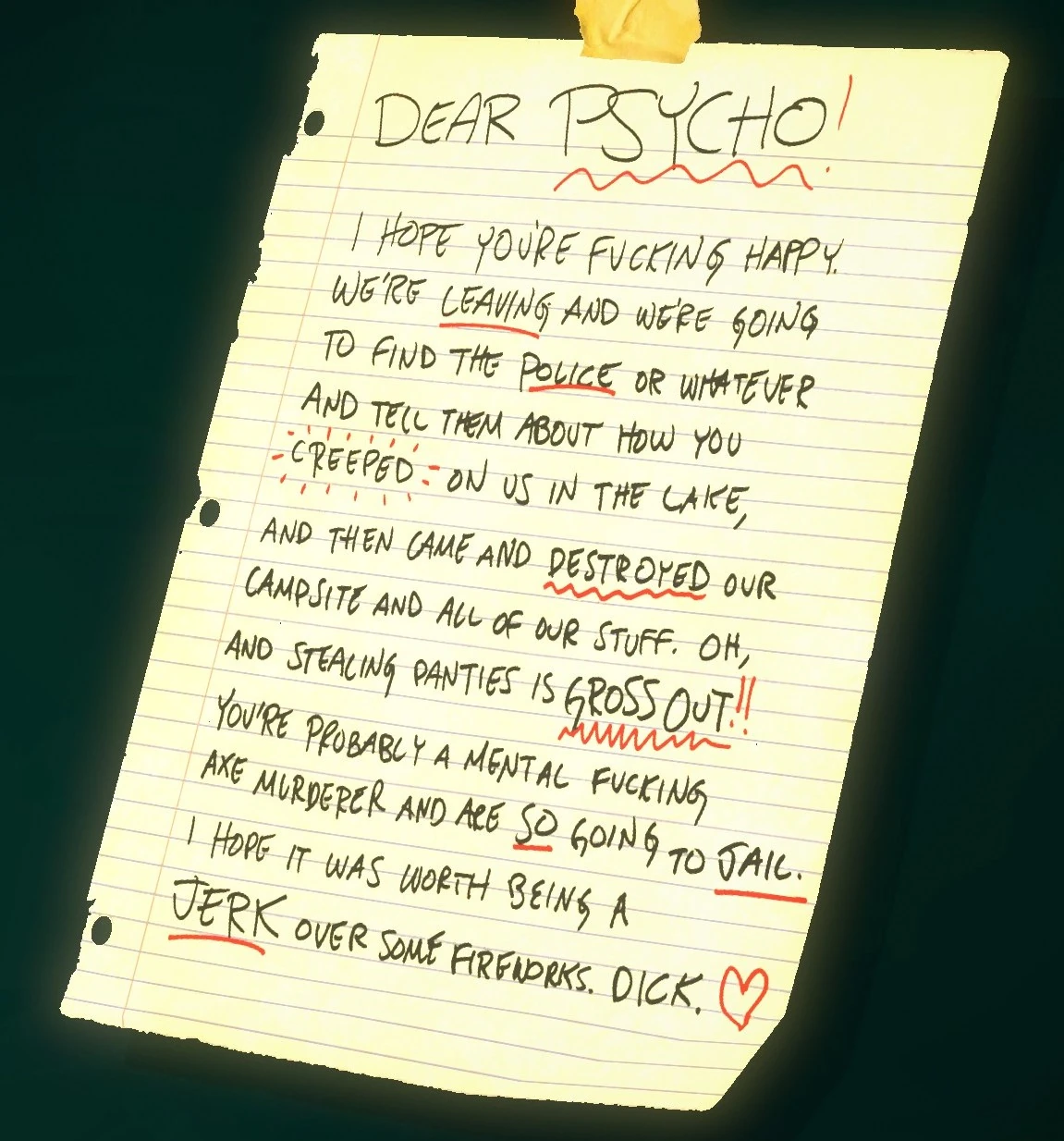 Записка от подростков | Firewatch Вики | Fandom