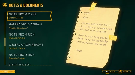 Note from Dave 7/7/86 - Firewatch Wiki