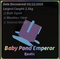 Baby Pond Emperor | Fisch Wiki | Fandom
