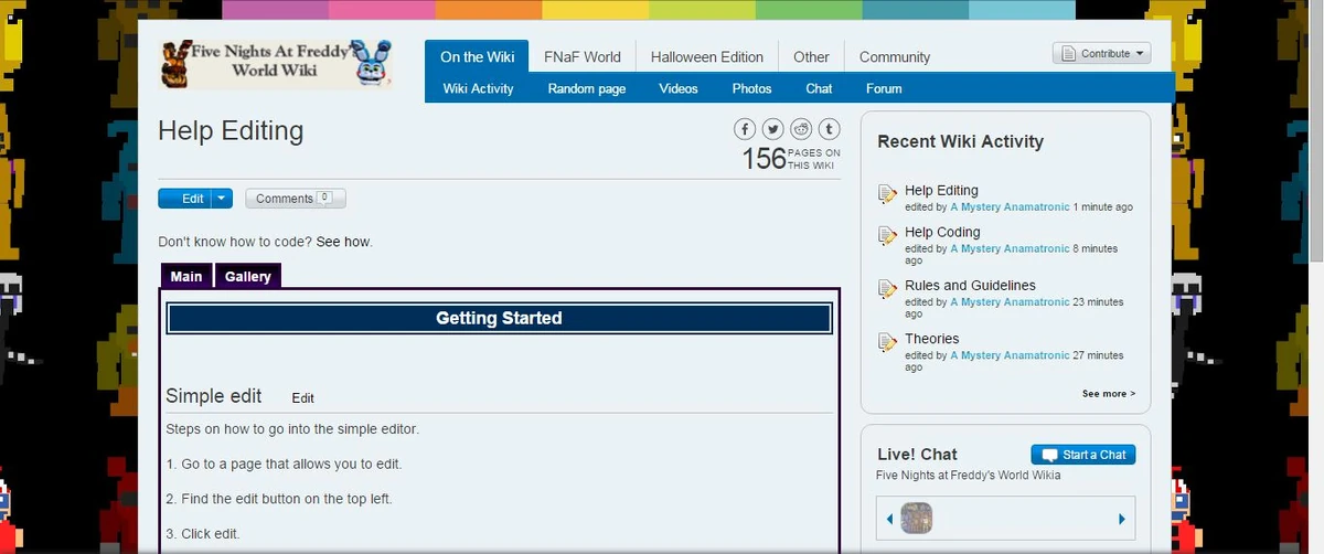 Help Editing Five Nights At Freddy S World Wikia Fandom