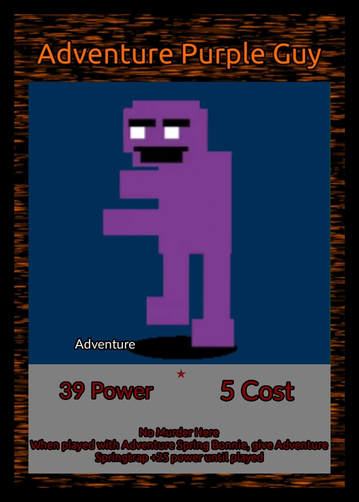 Adventure Purple Guy | Five Nights of Card Battles! Official Wiki | Fandom