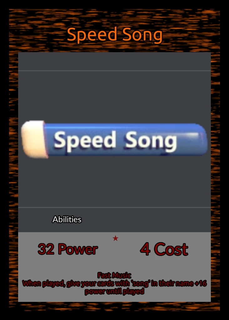 Speed Song | Five Nights of Card Battles! Official Wiki | Fandom