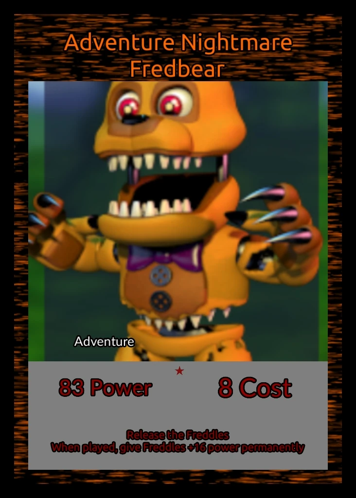 Adventure Nightmare Fredbear | Five Nights of Card Battles! Official ...
