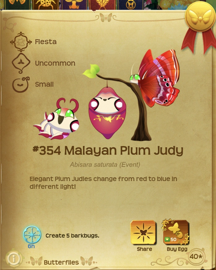 Malayan Plum Judy | Flutter Butterfly Sanctuary Wiki | Fandom