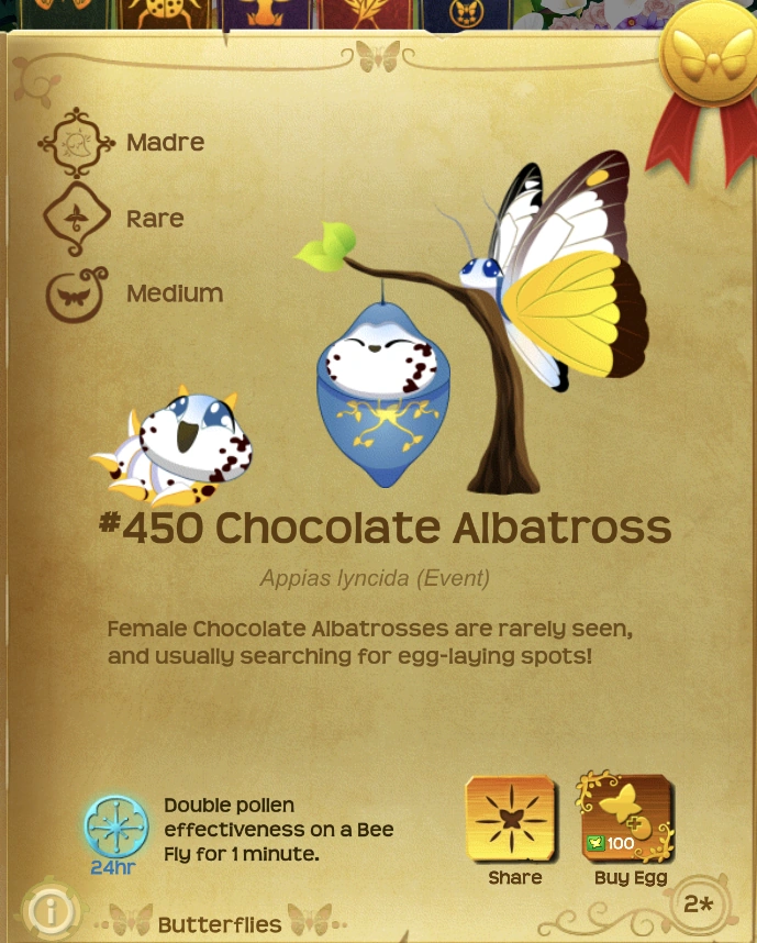 Chocolate Albatross | Flutter Butterfly Sanctuary Wiki | Fandom