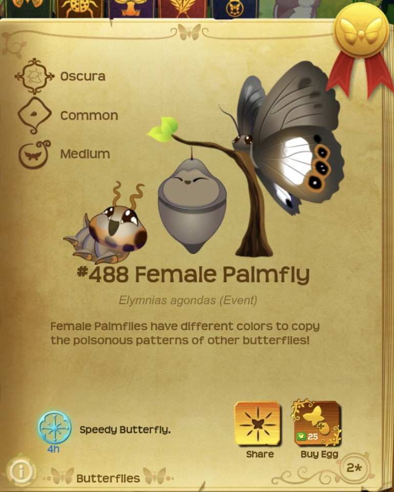 Female Palmfly | Flutter Butterfly Sanctuary Wiki | Fandom