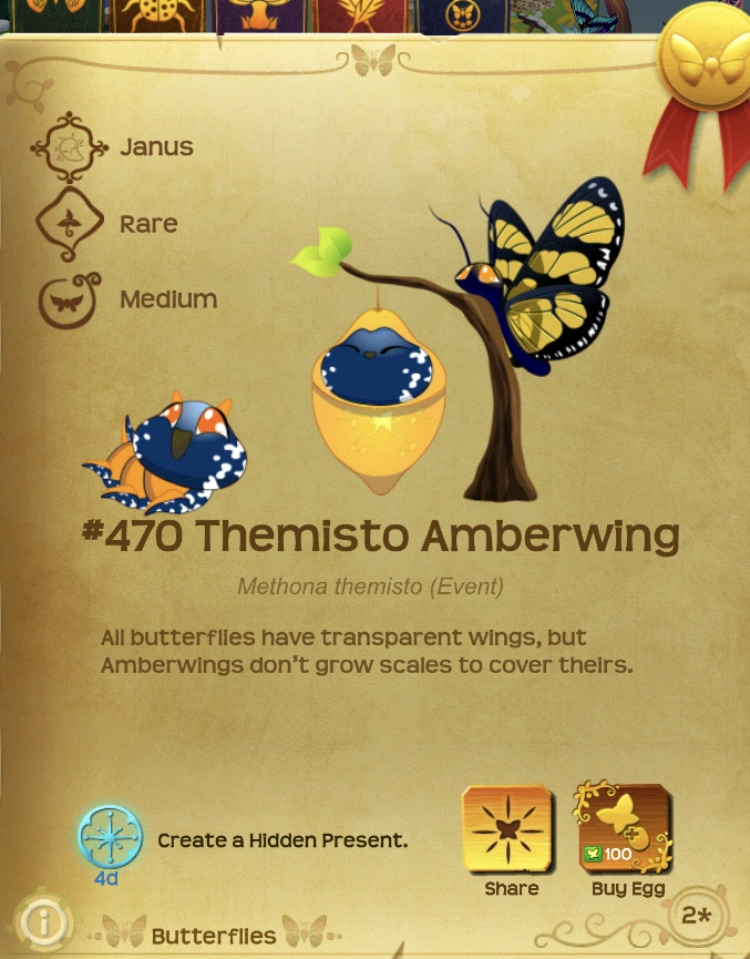 Themisto Amberwing | Flutter Butterfly Sanctuary Wiki | Fandom