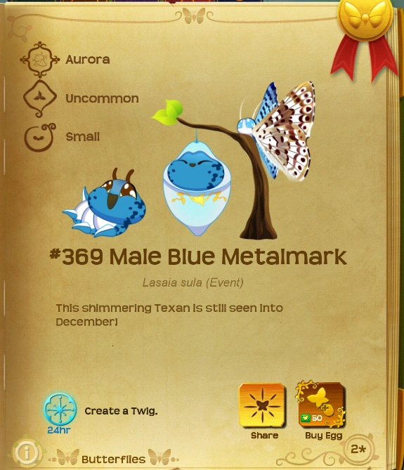 Male Blue Metalmark | Flutter Butterfly Sanctuary Wiki | Fandom