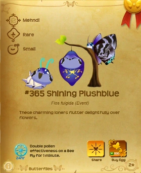 Shining Plushblue | Flutter Butterfly Sanctuary Wiki | Fandom