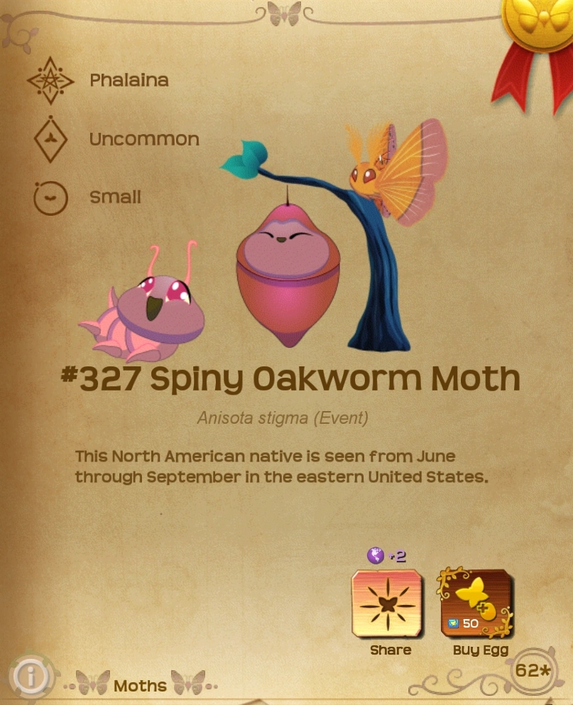Spiny Oakworm Moth | Flutter: Starlight Wikia | Fandom