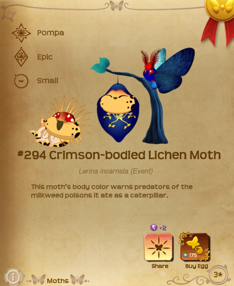 Crimson-bodied Lichen Moth | Flutter: Starlight Wikia | Fandom