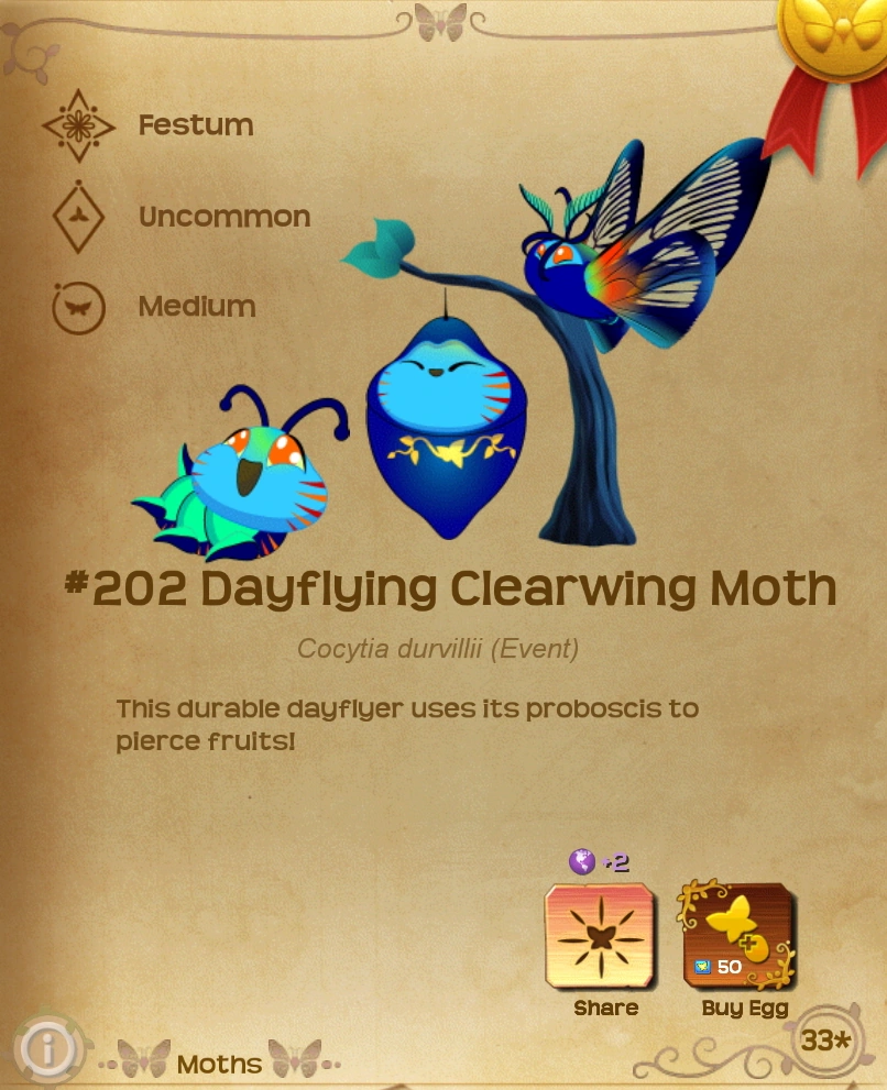 Dayflying Clearwing Moth | Flutter: Starlight Wikia | Fandom