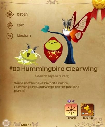 Hummingbird Clearwing | Flutter: Starlight Wikia | Fandom