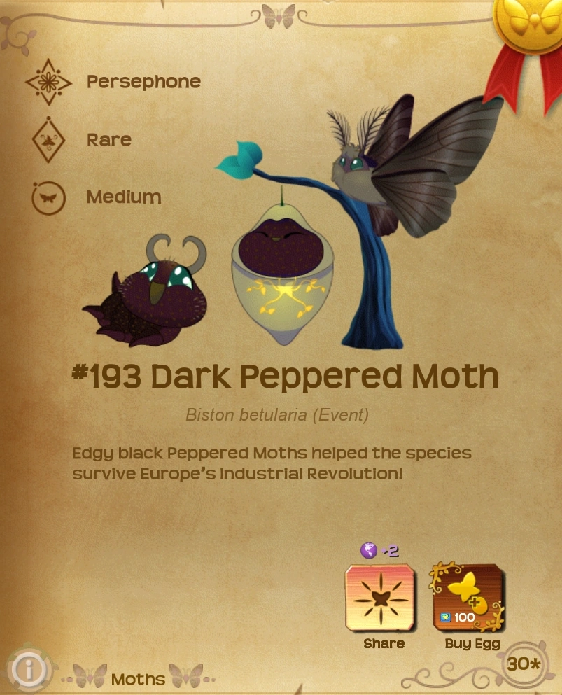 Dark Peppered Moth | Flutter: Starlight Wikia | Fandom