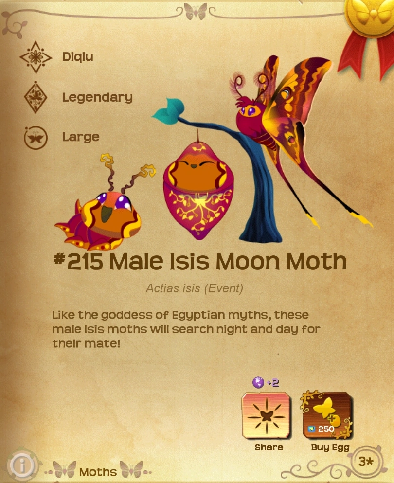 Male Isis Moon Moth | Flutter: Starlight Wikia | Fandom