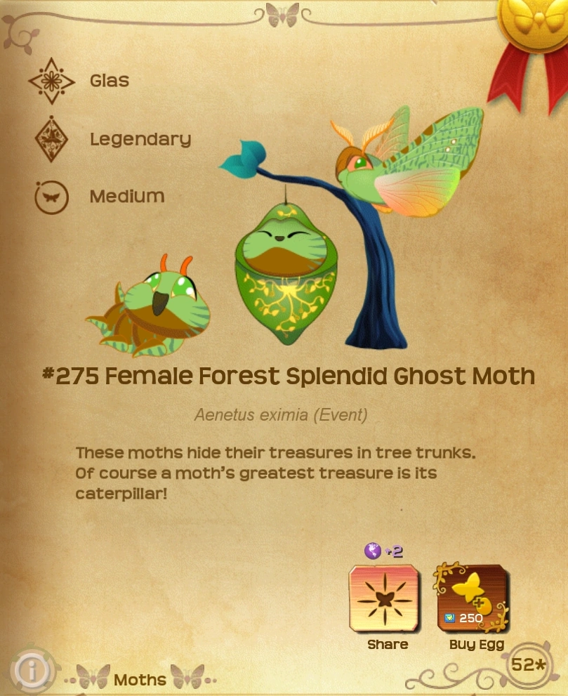 Female Forest Splendid Ghost Moth | Flutter: Starlight Wikia | Fandom