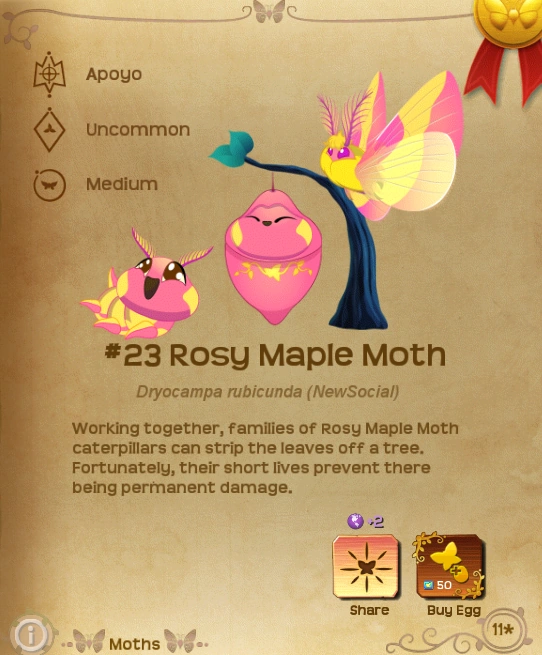 Rosy Maple Moth | Flutter: Starlight Wikia | Fandom