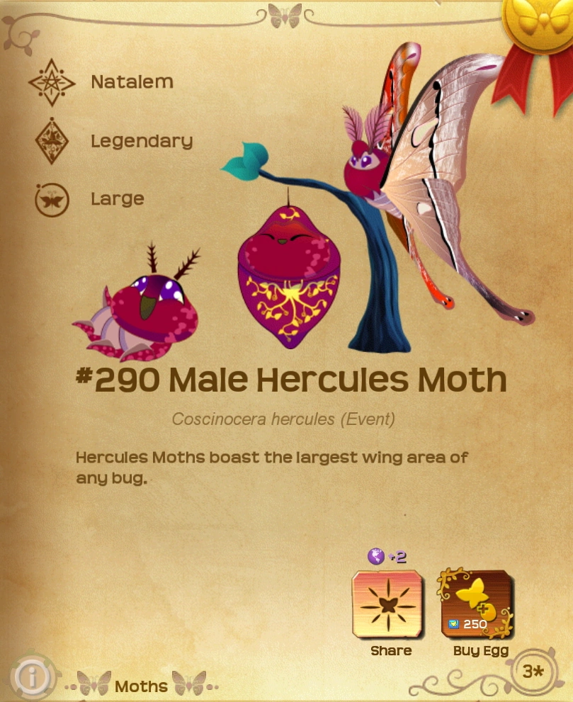 Male Hercules Moth | Flutter: Starlight Wikia | Fandom