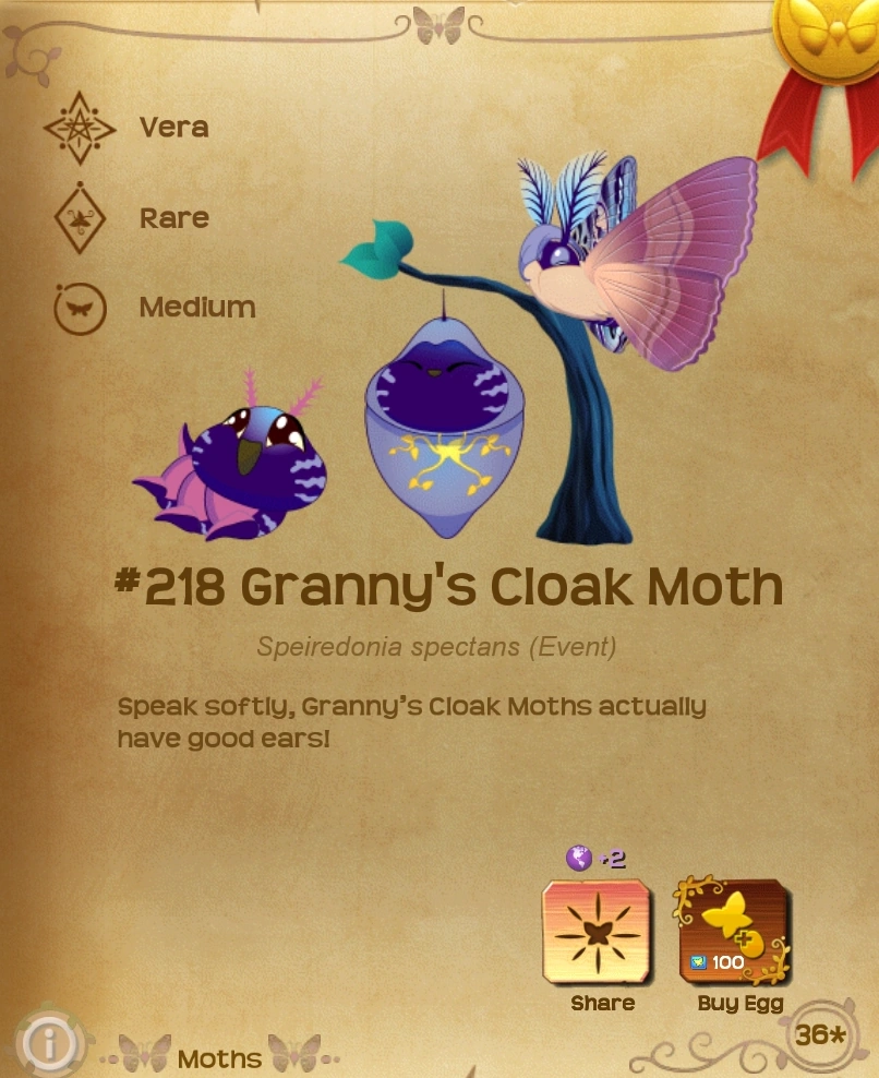 Granny's Cloak Moth | Flutter: Starlight Wikia | Fandom