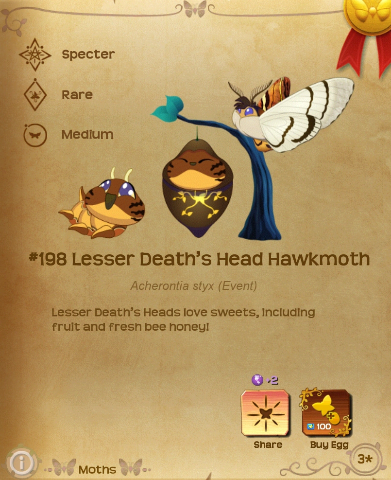 Lesser Death's Head Hawkmoth | Flutter: Starlight Wikia | Fandom