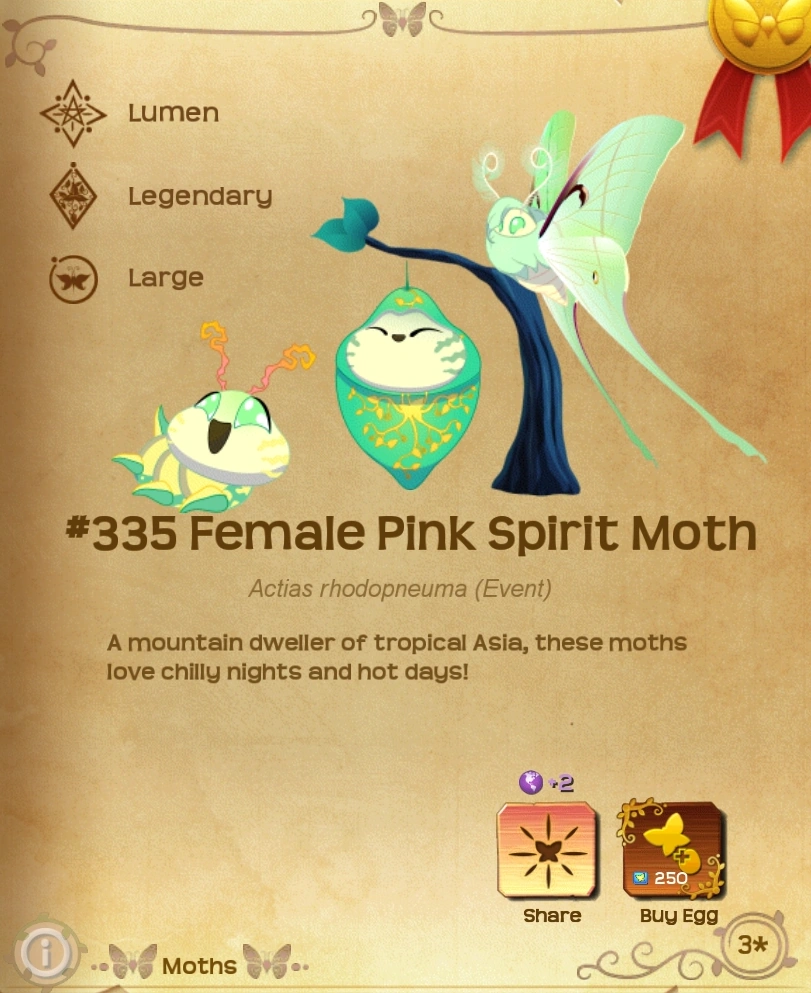 Female Pink Spirit Moth | Flutter: Starlight Wikia | Fandom