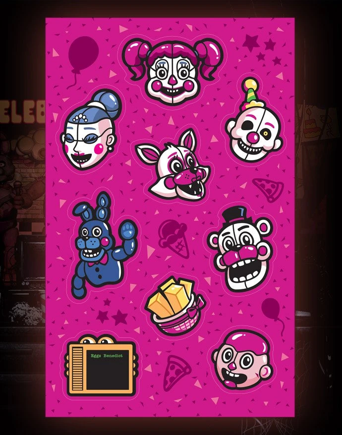 SANSHEE Sister Location Sticker Sheet | FNaF Merch Wiki | Fandom