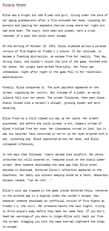 Stingray Retake | Fazbear Execlopedia and Oddities Wiki | Fandom