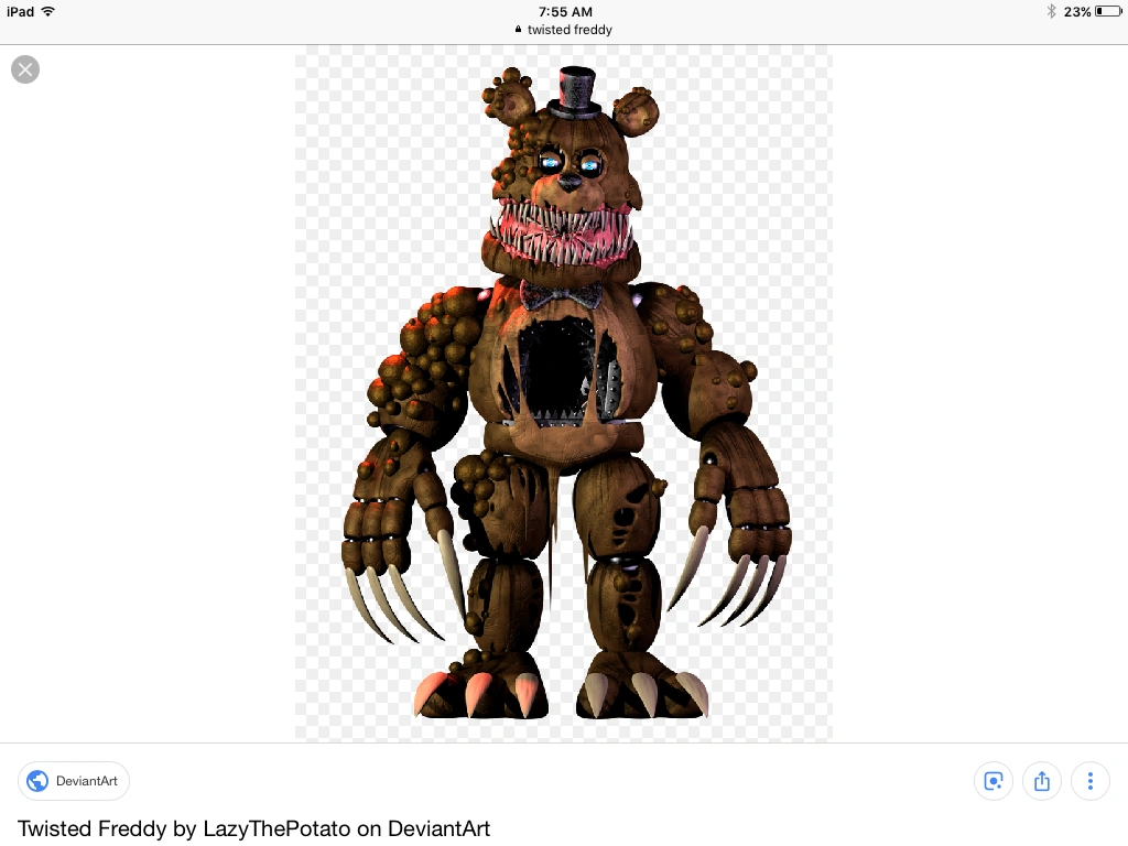Twisted Freddy By Lazythepotato Fnaf Drawings Fnaf Freddy Fnaf