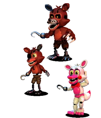 Withered Foxy, Funtime Foxy and Nightmare Foxy | FNAF World Simulator ...