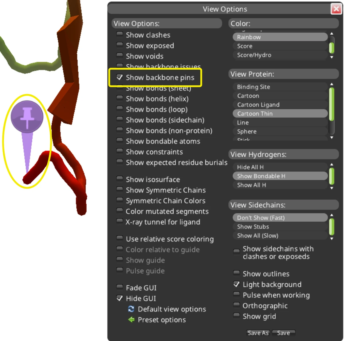 View options/Show backbone pins | Foldit Wiki | Fandom