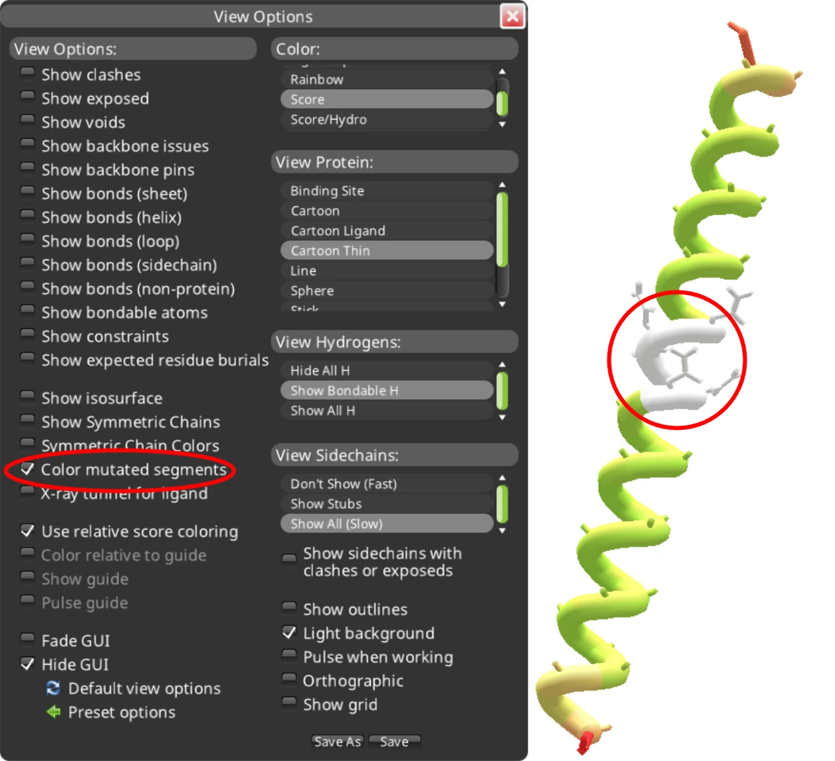 View options/Color mutated segments | Foldit Wiki | Fandom