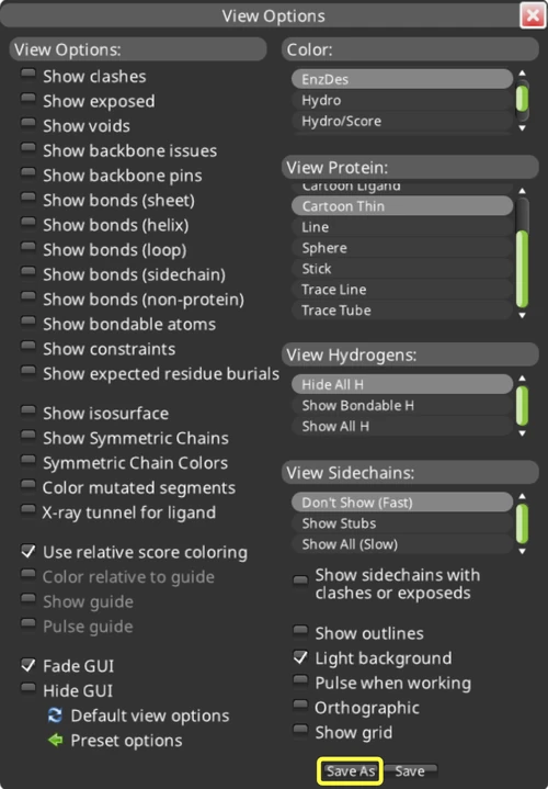 View options/Save | Foldit Wiki | Fandom