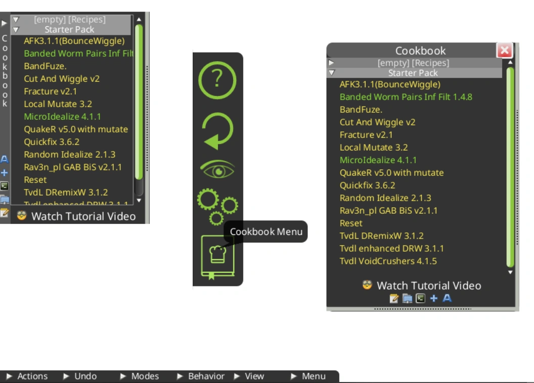 New interface cookbook menu | Foldit Wiki | Fandom