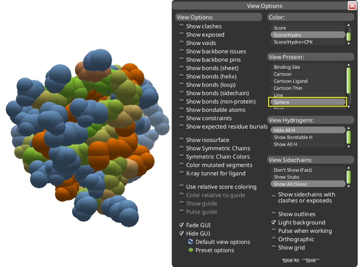 View options/View Protein/Sphere | Foldit Wiki | Fandom