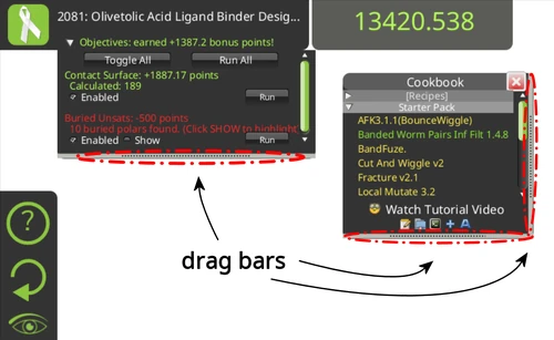 Foldit user interface/Drag bar | Foldit Wiki | Fandom