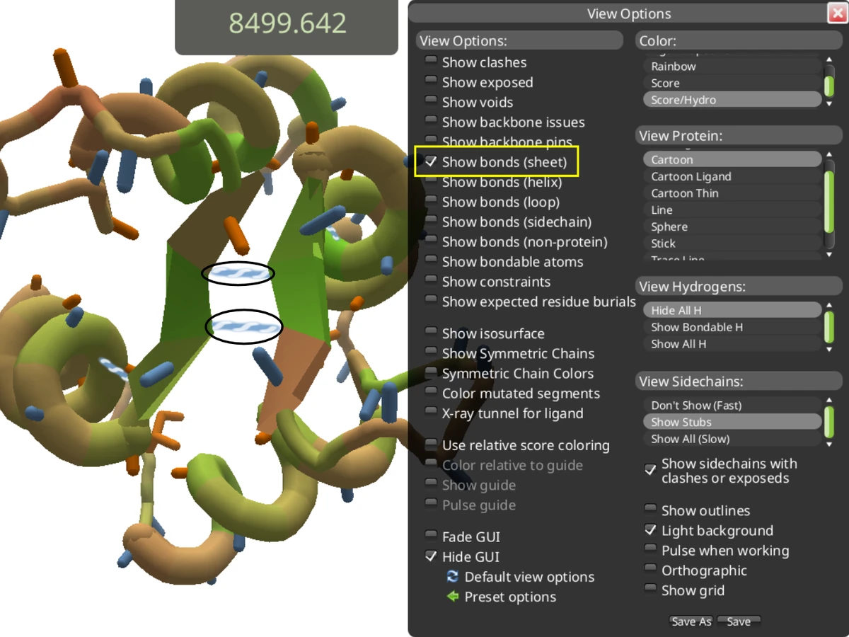 View options/Show bonds (sheet) | Foldit Wiki | Fandom