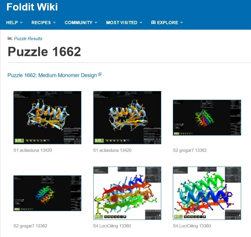Puzzle Results 1 | Foldit Wiki | Fandom