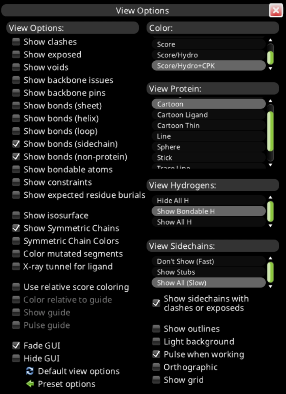 View options/View Presets/Protein-Design | Foldit Wiki | Fandom