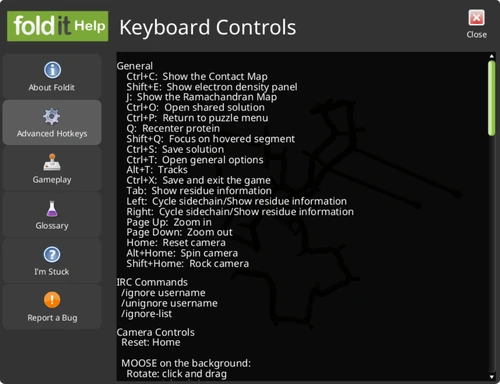 Foldit user interface/Help menu | Foldit Wiki | Fandom